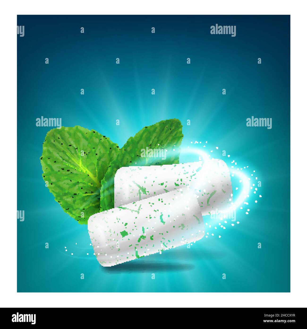Mint Bubble Gum Creative Promotion Poster Vector Stock Vector Image ...