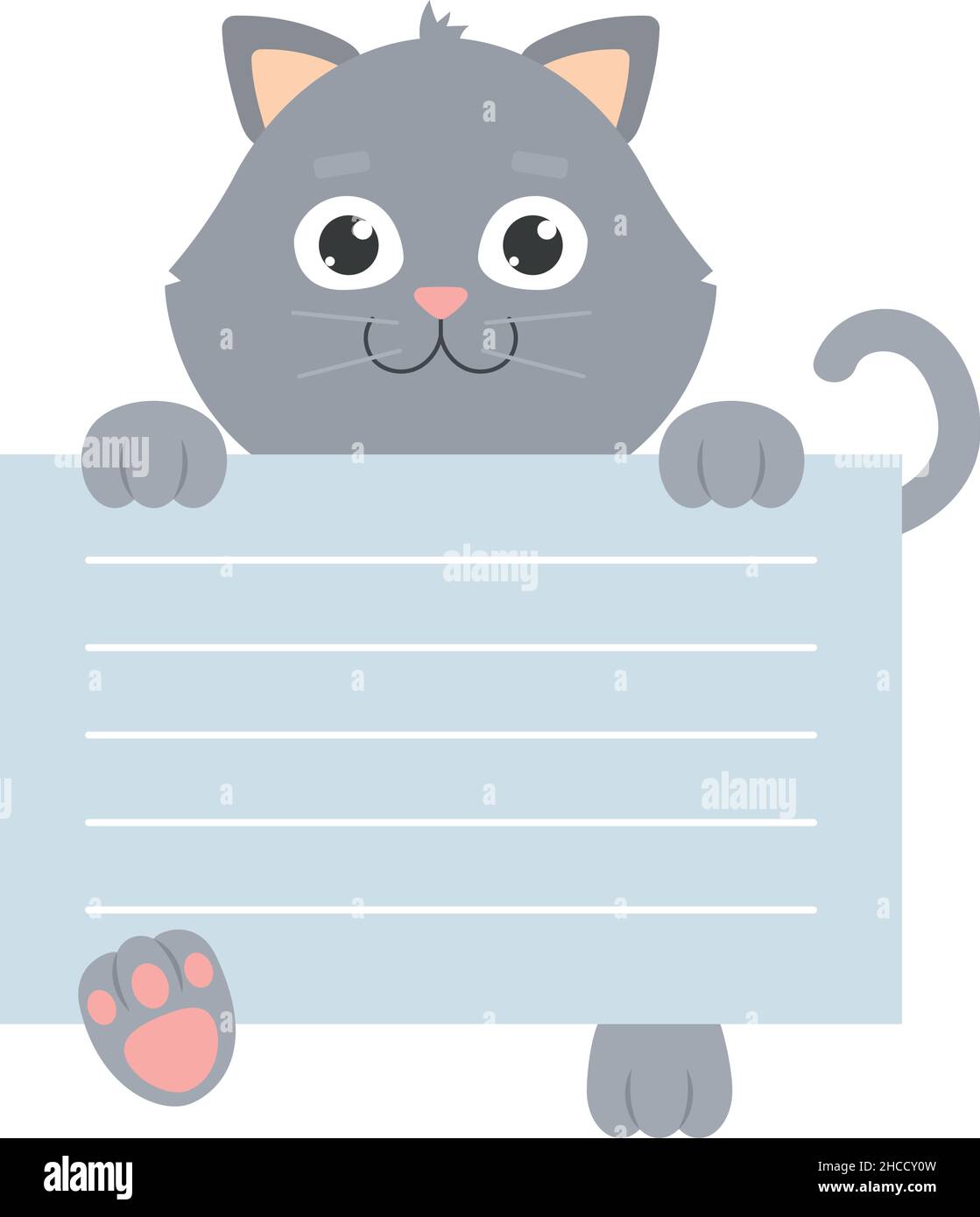 cat with memo over white Stock Vector Image & Art - Alamy