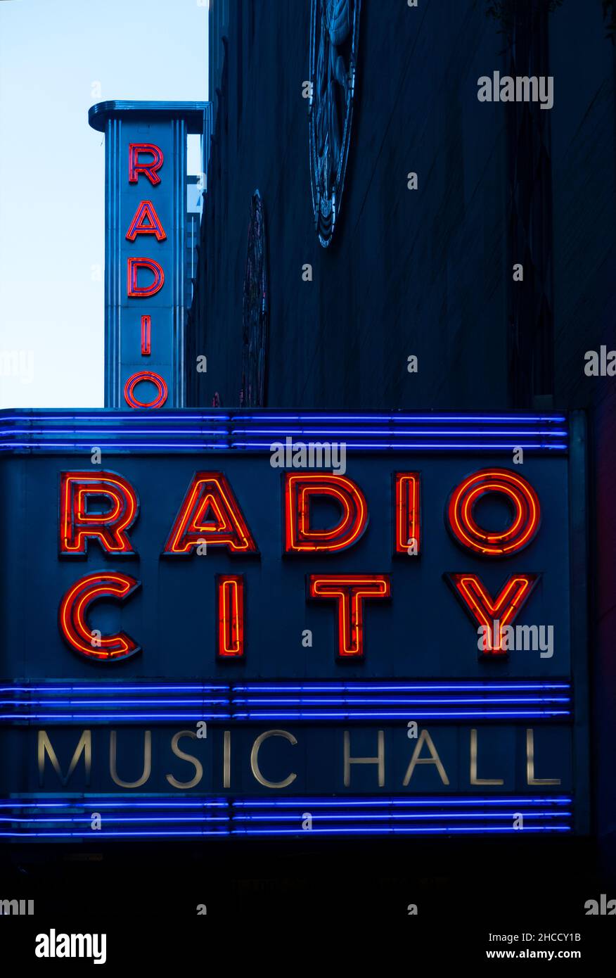 Radio City Music Hall sign in Manhattan NYC Stock Photo - Alamy