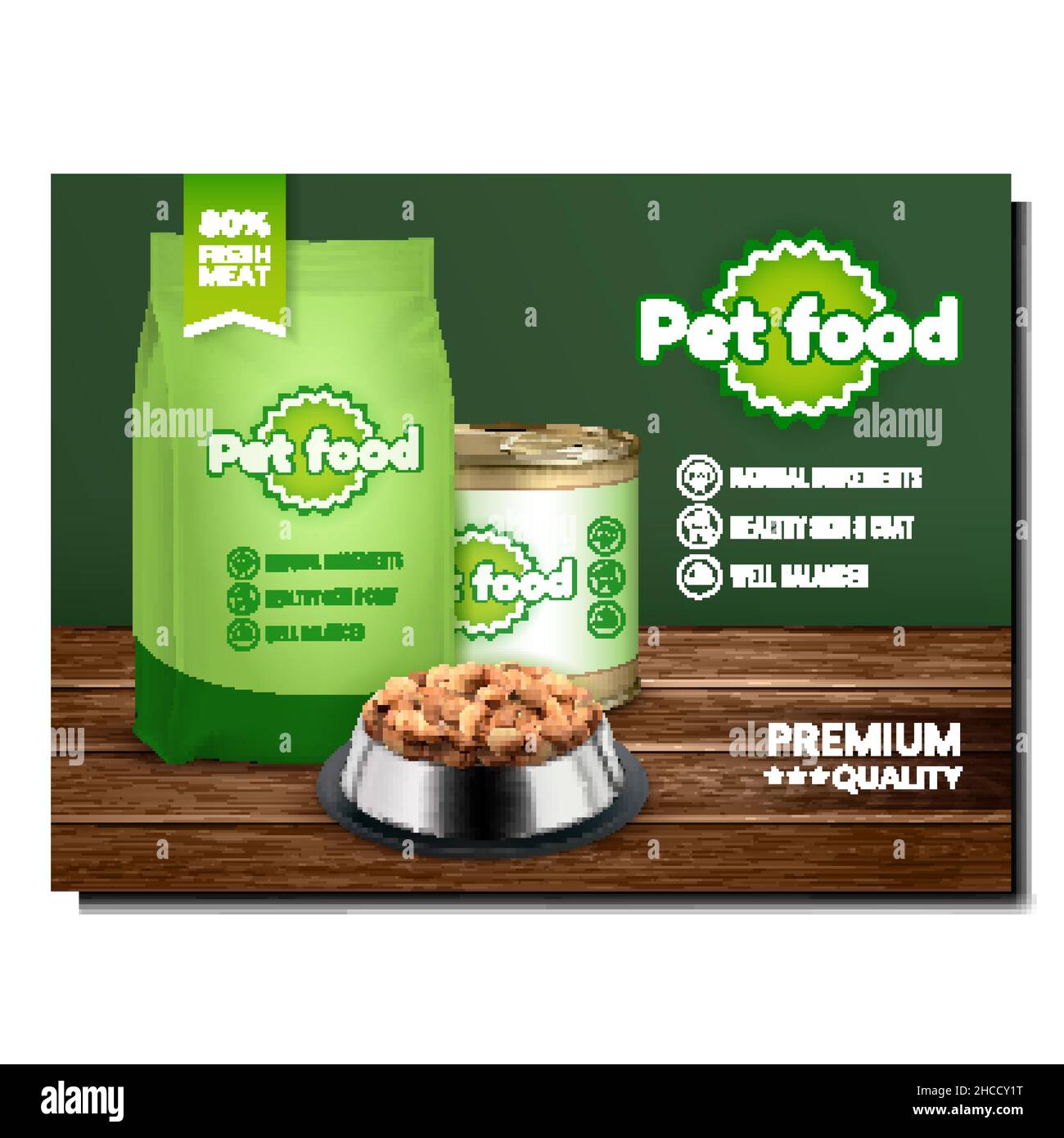 Animal Pet Food Creative Promotional Banner Vector Stock Vector Image ...