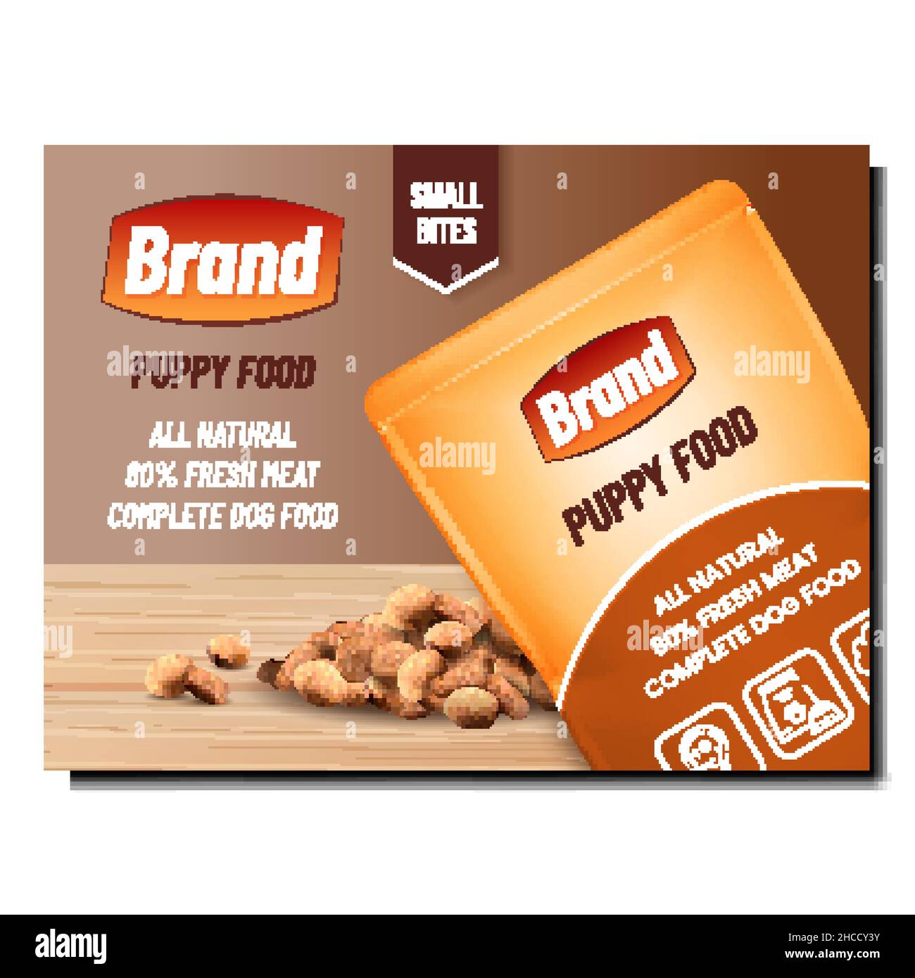 Puppy Food Creative Promotional Poster Vector Stock Vector Image & Art ...