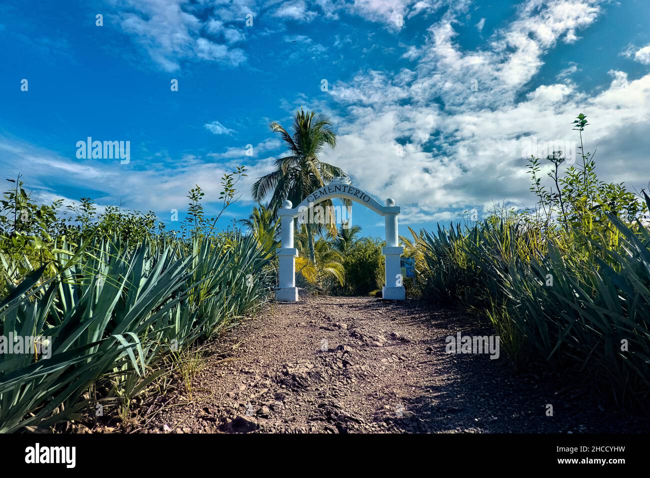 Entrance to the unique Cabuya Island Cemetery, reached only at low tide ...