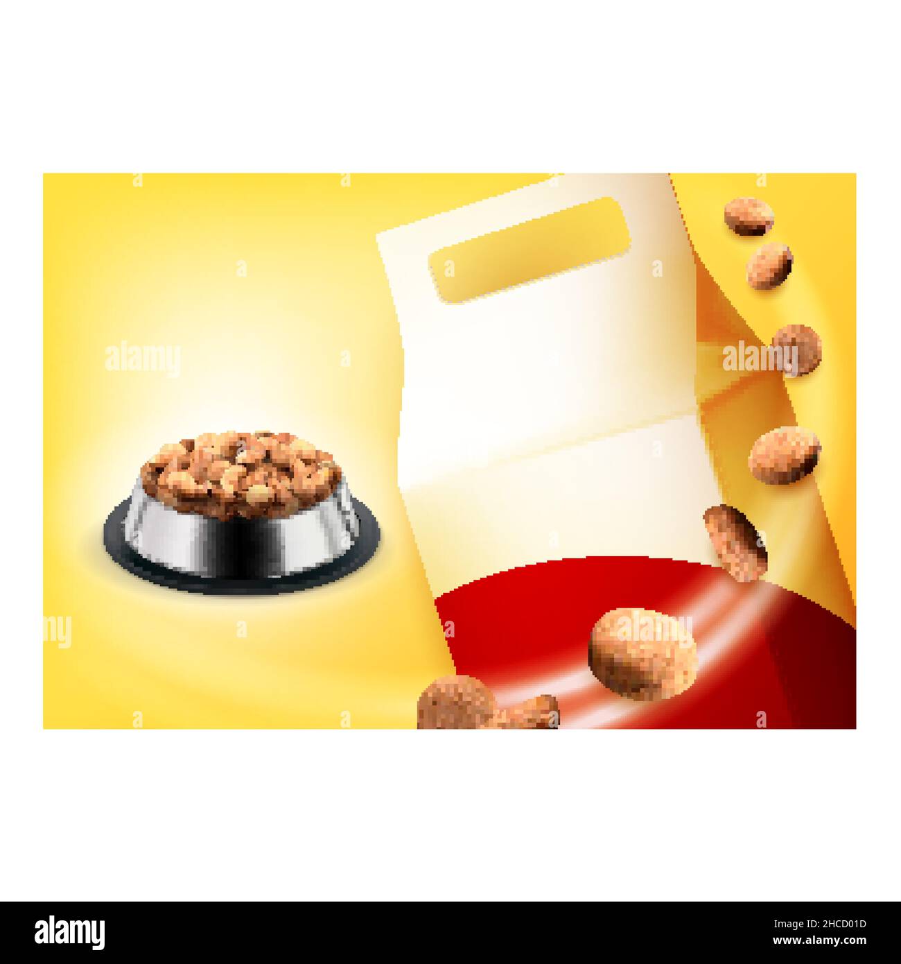 Cat Food Blank Package Promotional Banner Vector Stock Vector Image ...
