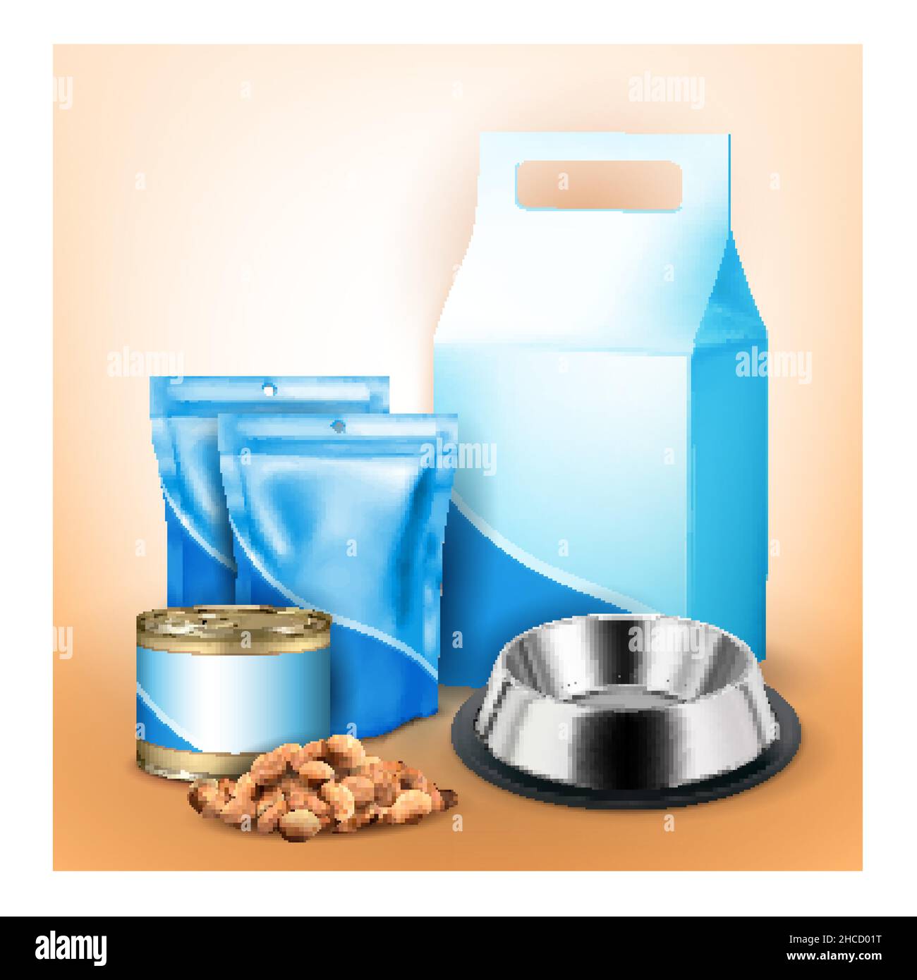 Pet Food Complete Creative Promotion Poster Vector Stock Vector Image ...