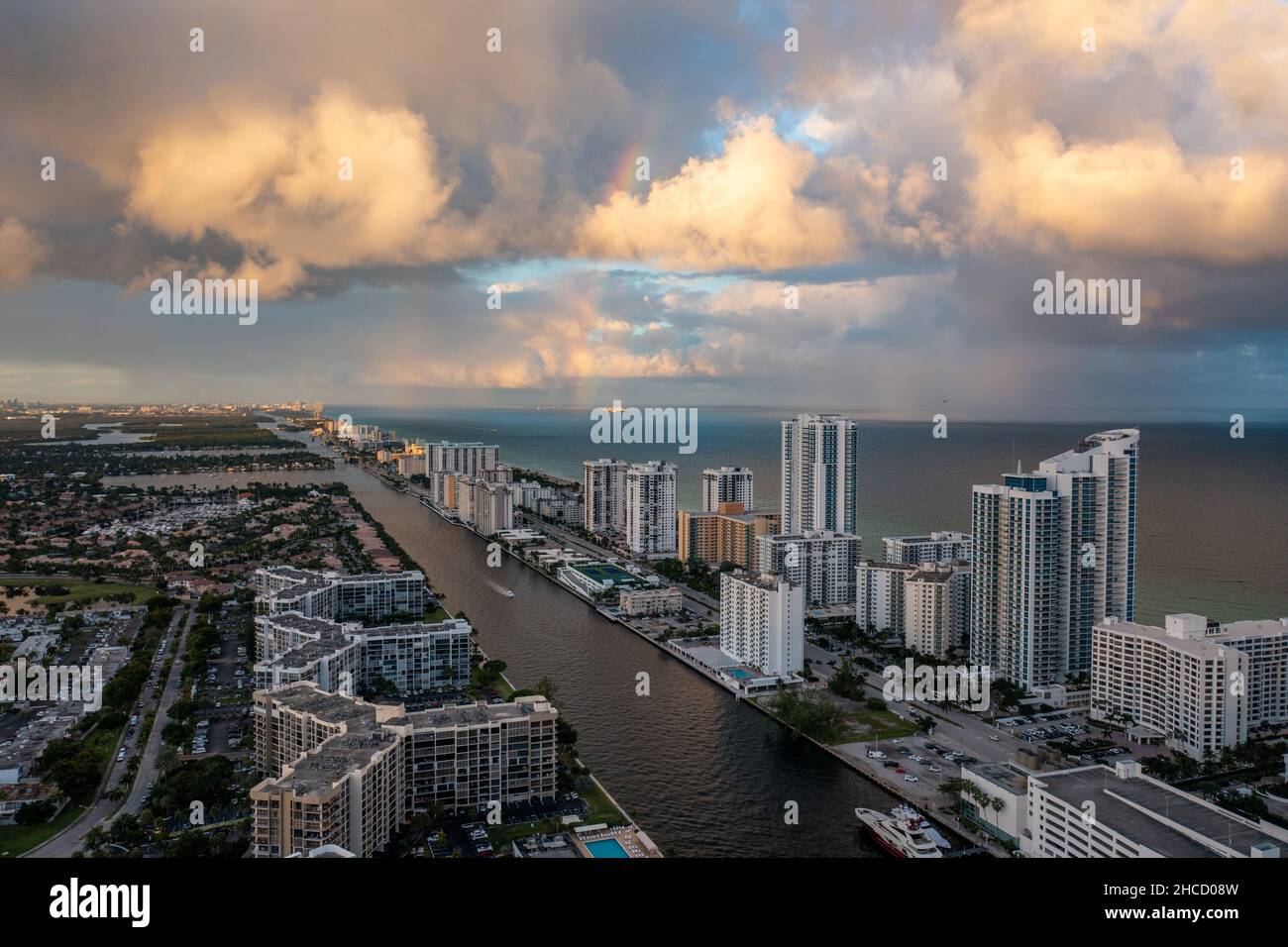 Hallandale and Miami Beach Florida after a Storm Stock Photo - Alamy