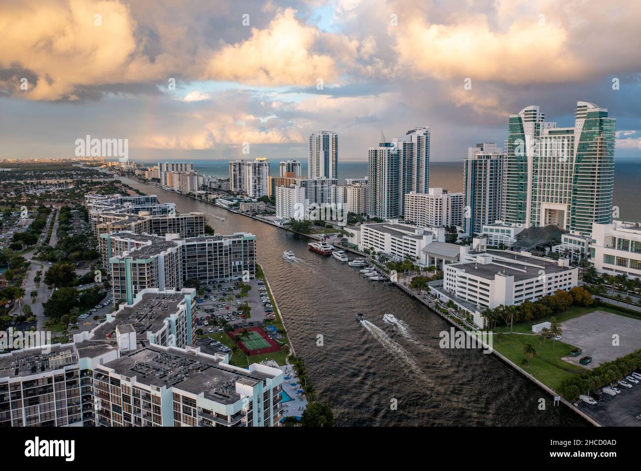 Hallandale and Miami Beach Florida after a Storm Stock Photo - Alamy