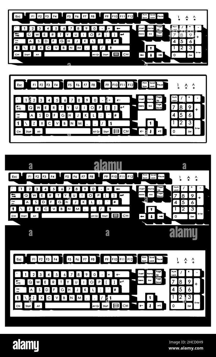 Stylized vector illustration of a mechanical keyboard Stock Vector ...