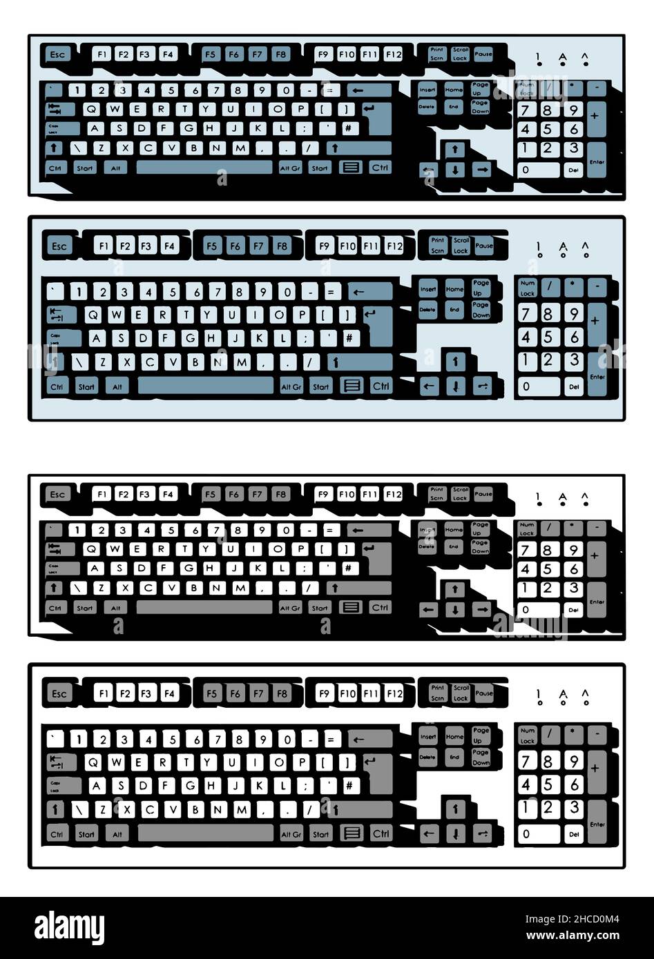 Stylized vector illustration of a mechanical keyboard Stock Vector ...