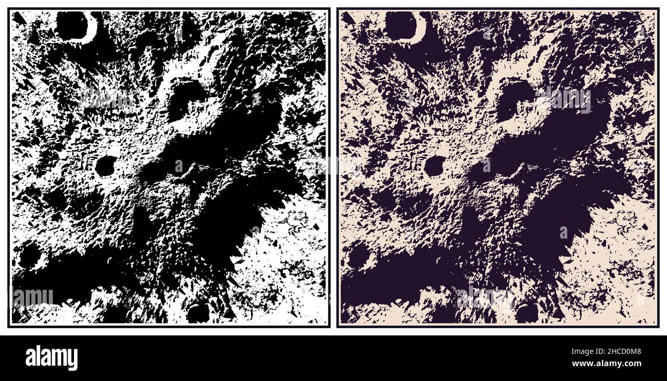 Stylized vector illustration of realistic cratered surface of a ...