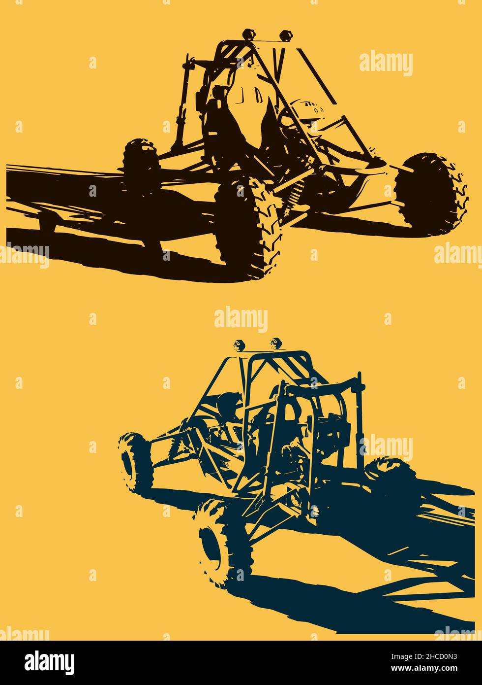Stylized vector illustrations template on the theme of off-road buggy ...