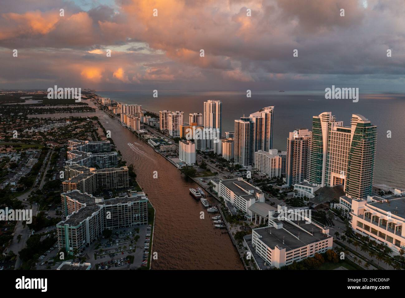 Hallandale and Miami Beach Florida after a Storm Stock Photo - Alamy