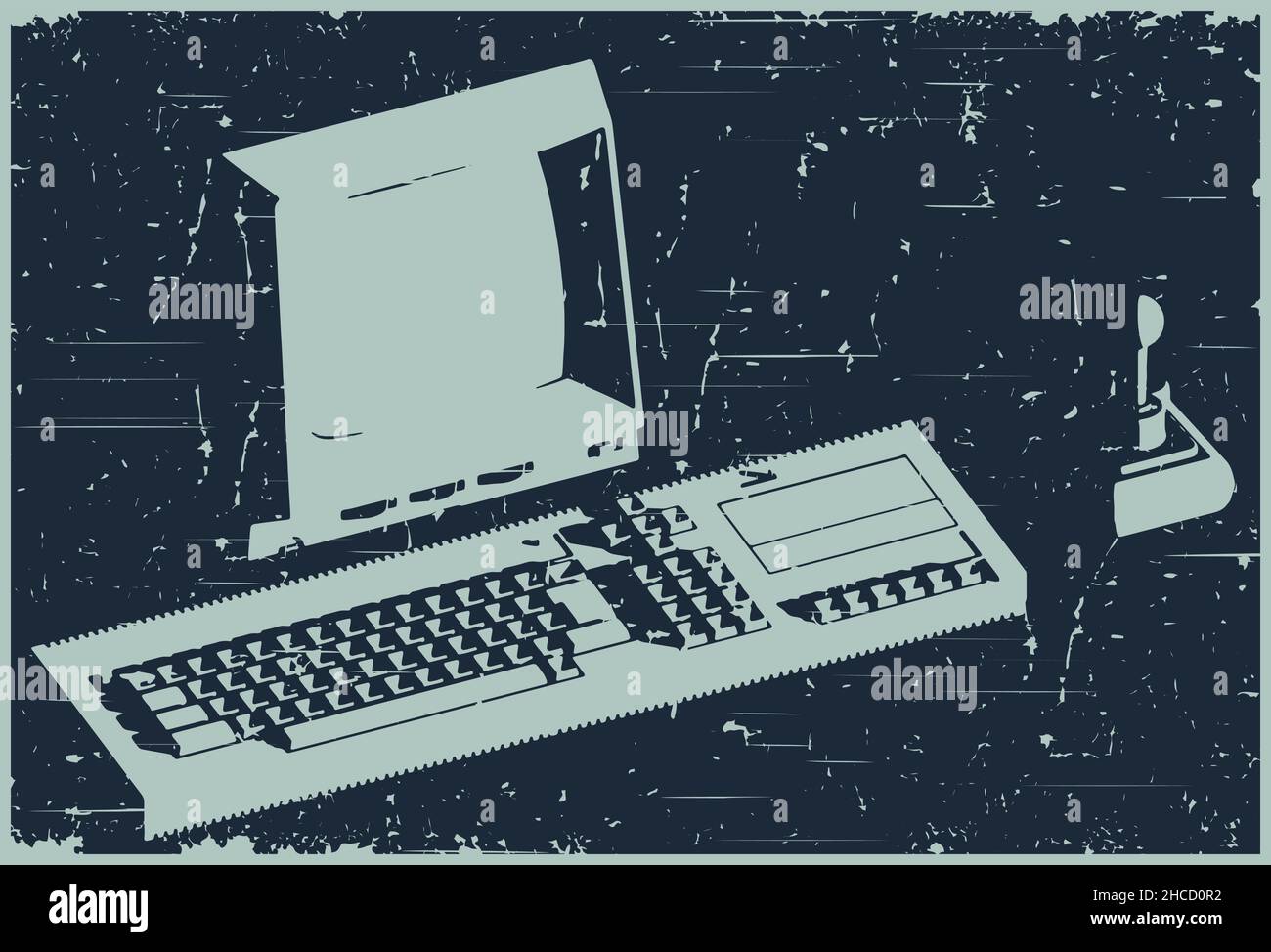 Stylized vector illustration of a retro computer poster Stock Vector ...