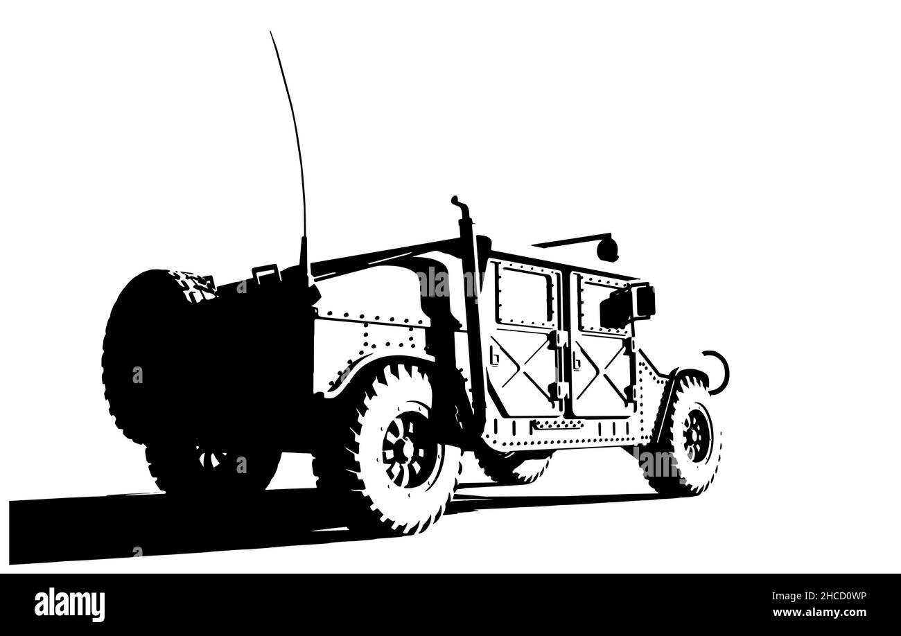 Stylized Vector Illustration Of A Military Off Road Vehicle Stock Vector Image And Art Alamy