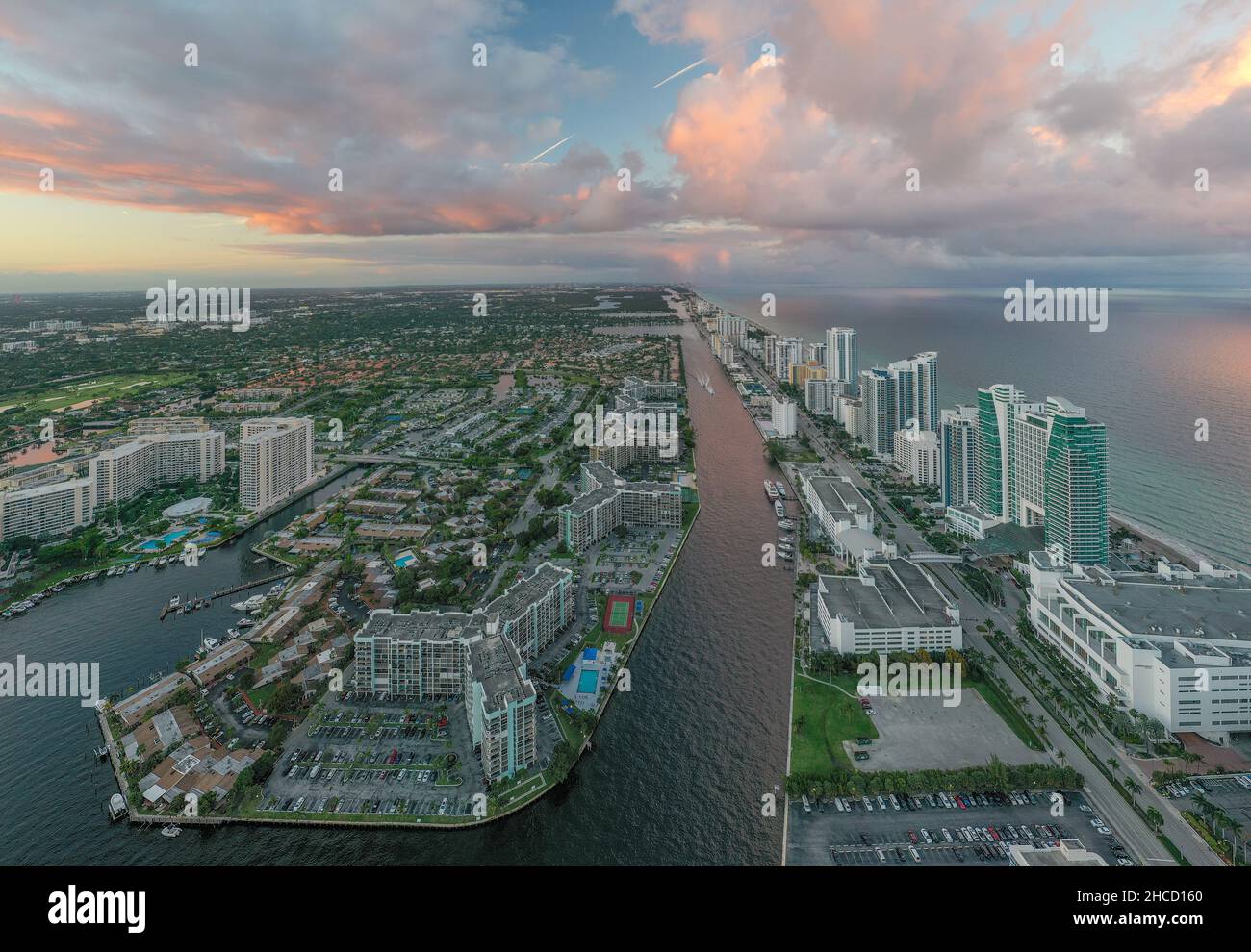 Hallandale and Miami Beach Florida after a Storm Stock Photo - Alamy