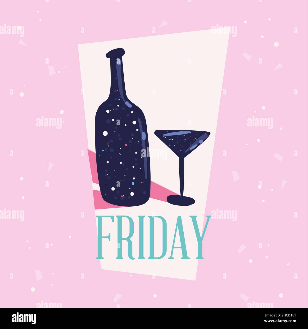decorated bottle and friday lettering Stock Vector Image & Art - Alamy
