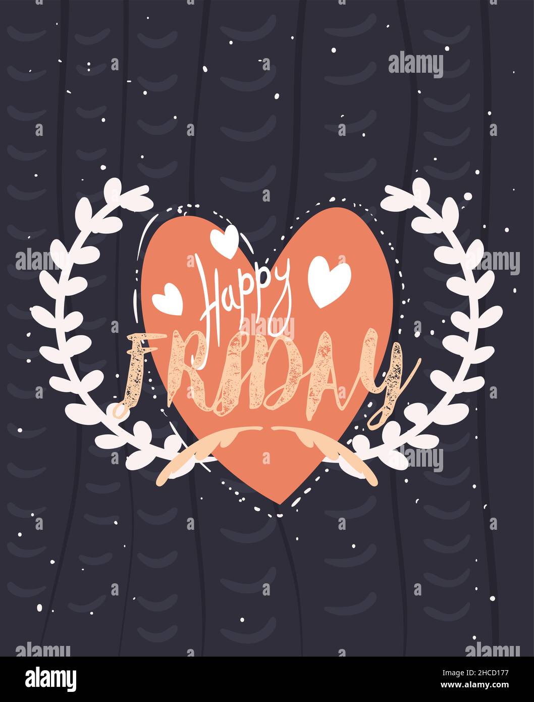 happy friday poster with hearts Stock Vector Image & Art - Alamy