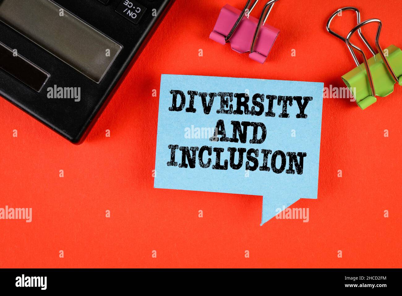 Diversity and inclusion. Speech bubble on a red background Stock Photo ...