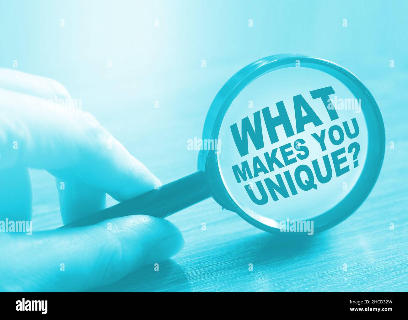 What makes you unique question under magnifying glass. Career business ...