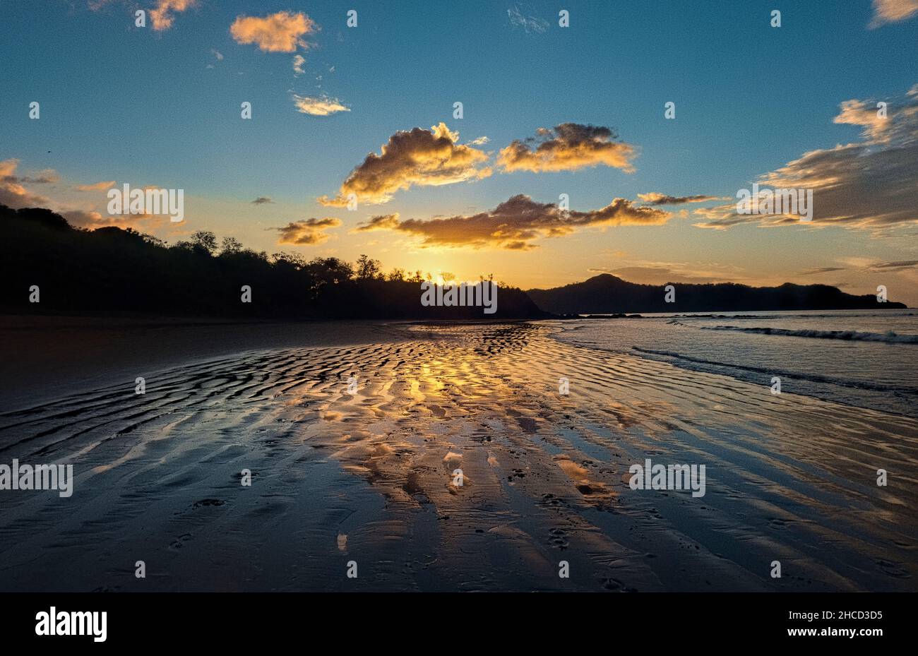 Sunset at Playa Conchal and Brasilito, Guanacaste, Costa Rica Stock ...