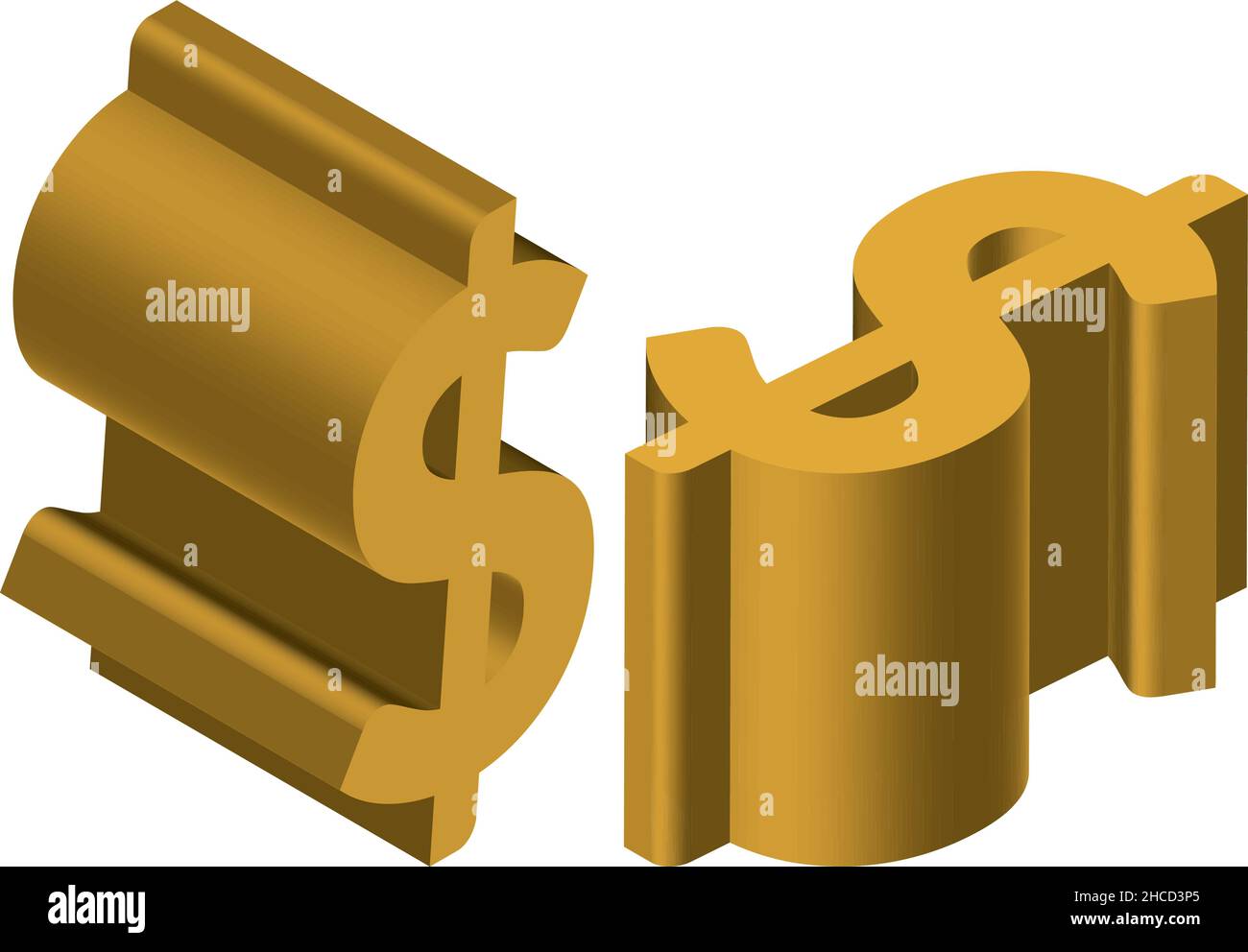 Isometric dollar symbol. Template for creating logos, emblems ...