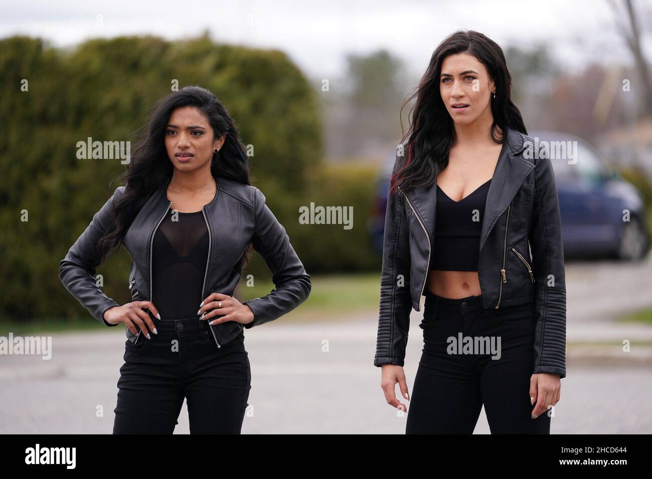 LETTERKENNY, from left: Nadine Bhabha, Sash Striga, Sundays are for ...