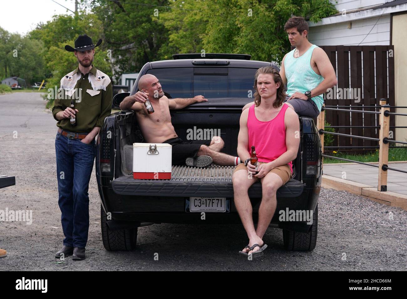 LETTERKENNY, from left: Alex McCooeye, Joel Gagne, Dylan Playfair ...