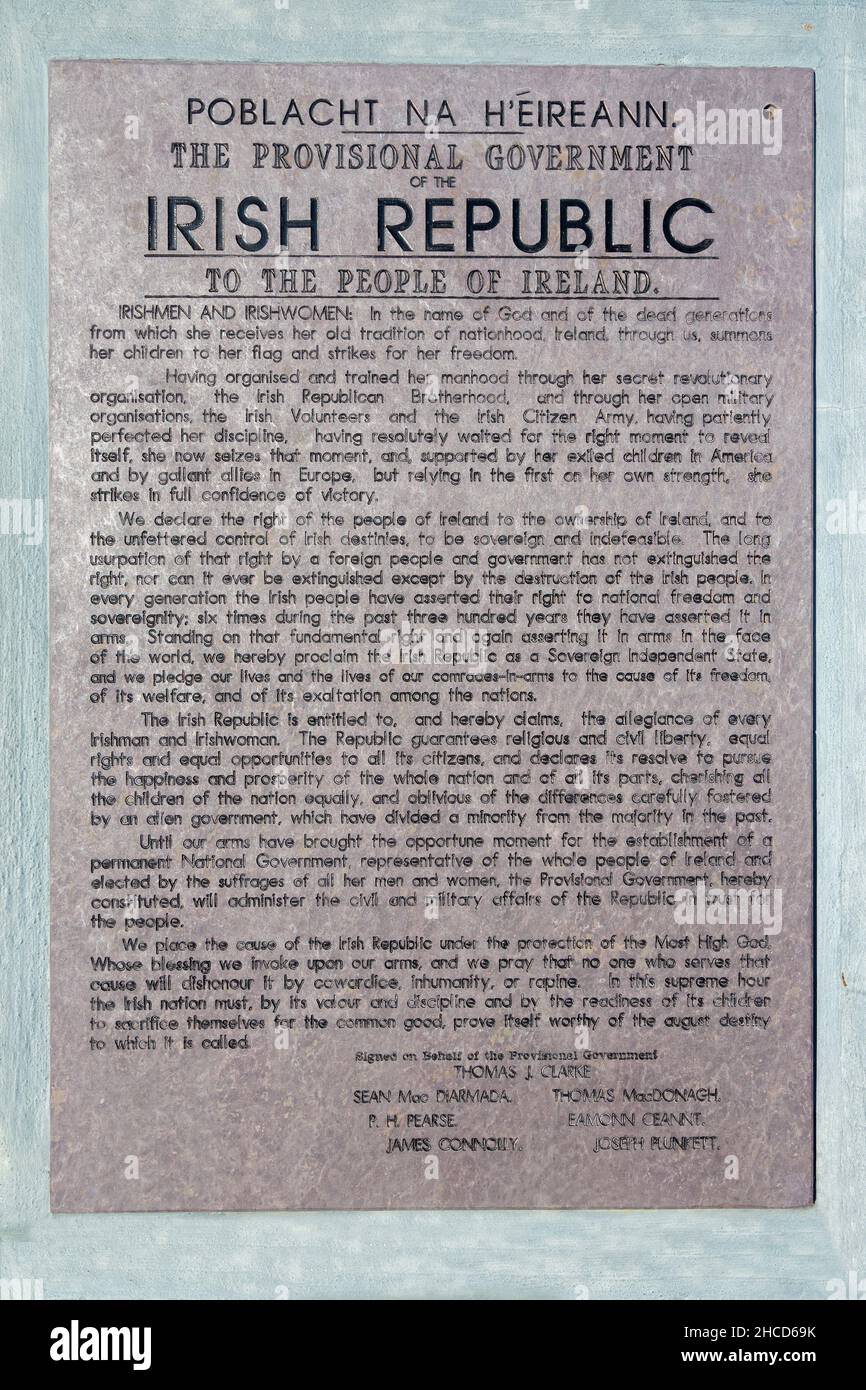 Irish proclamation hi-res stock photography and images - Alamy