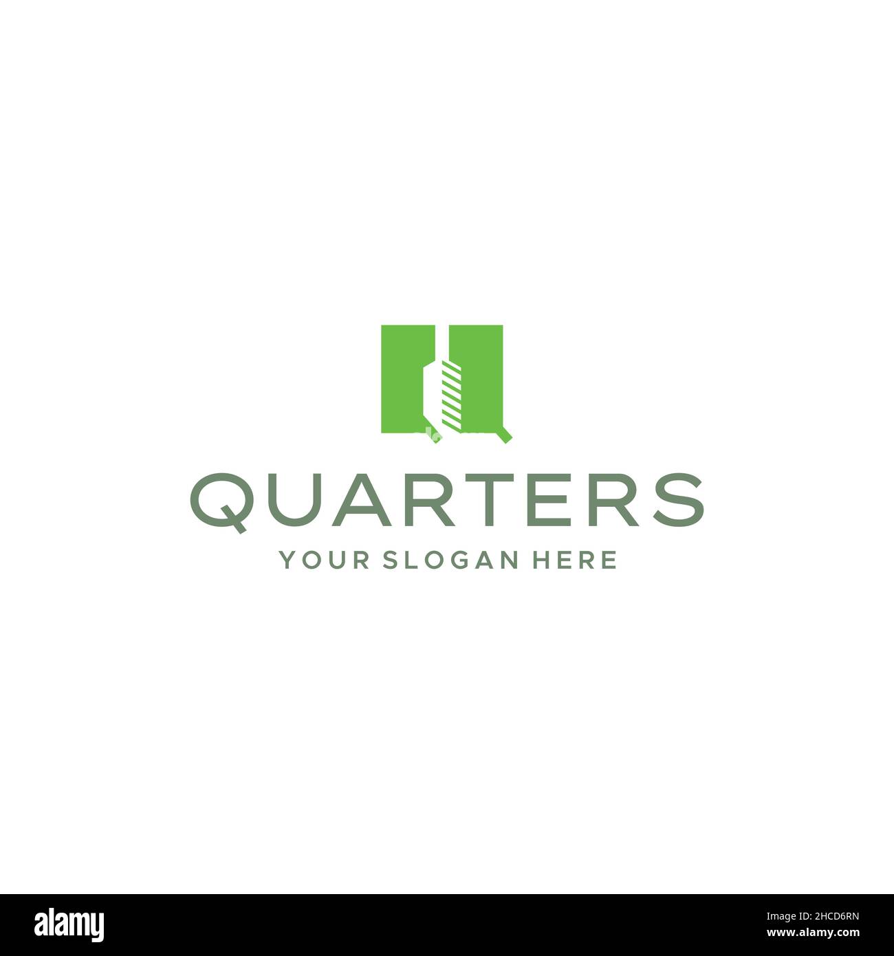 Minimalist design QUARTERS road street logo design Stock Vector Image ...