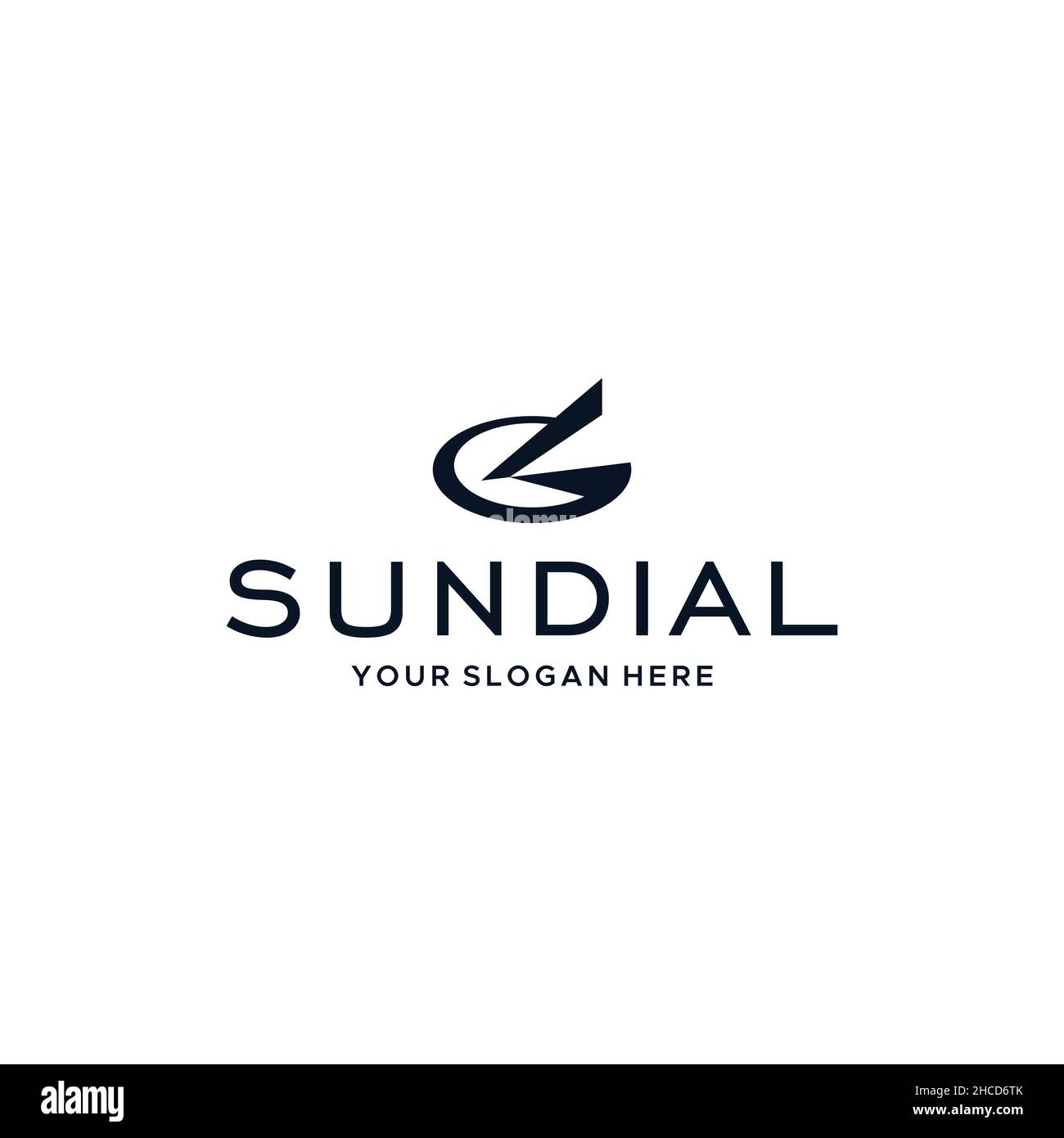 Minimalist design SUNDIAL clock time logo design Stock Vector Image ...