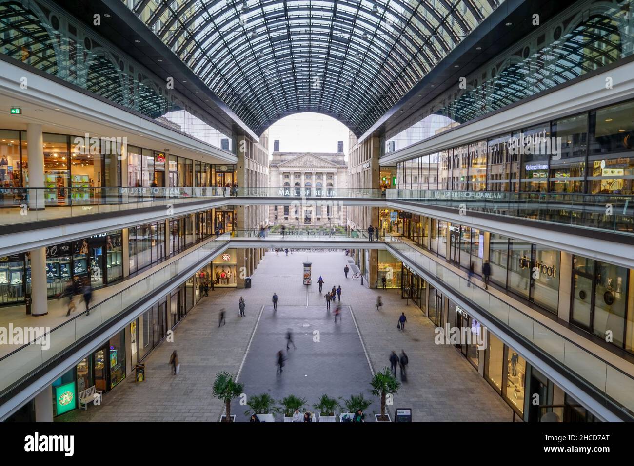 Shopping center Mall of Berlin with the Bundesrat building in the ...