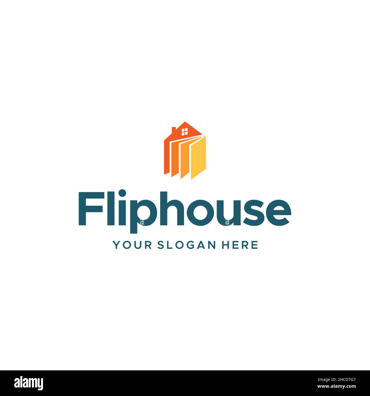 Modern colorful FLIP HOUSE home build logo design Stock Vector Image ...
