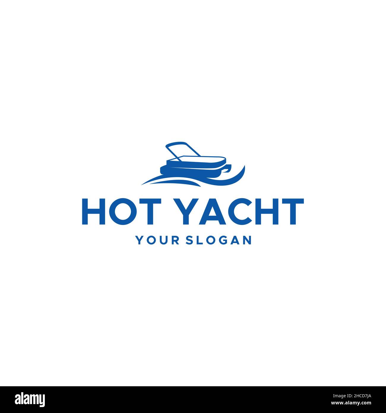 Modern design HOT YACHT blue boat logo design Stock Vector Image & Art ...