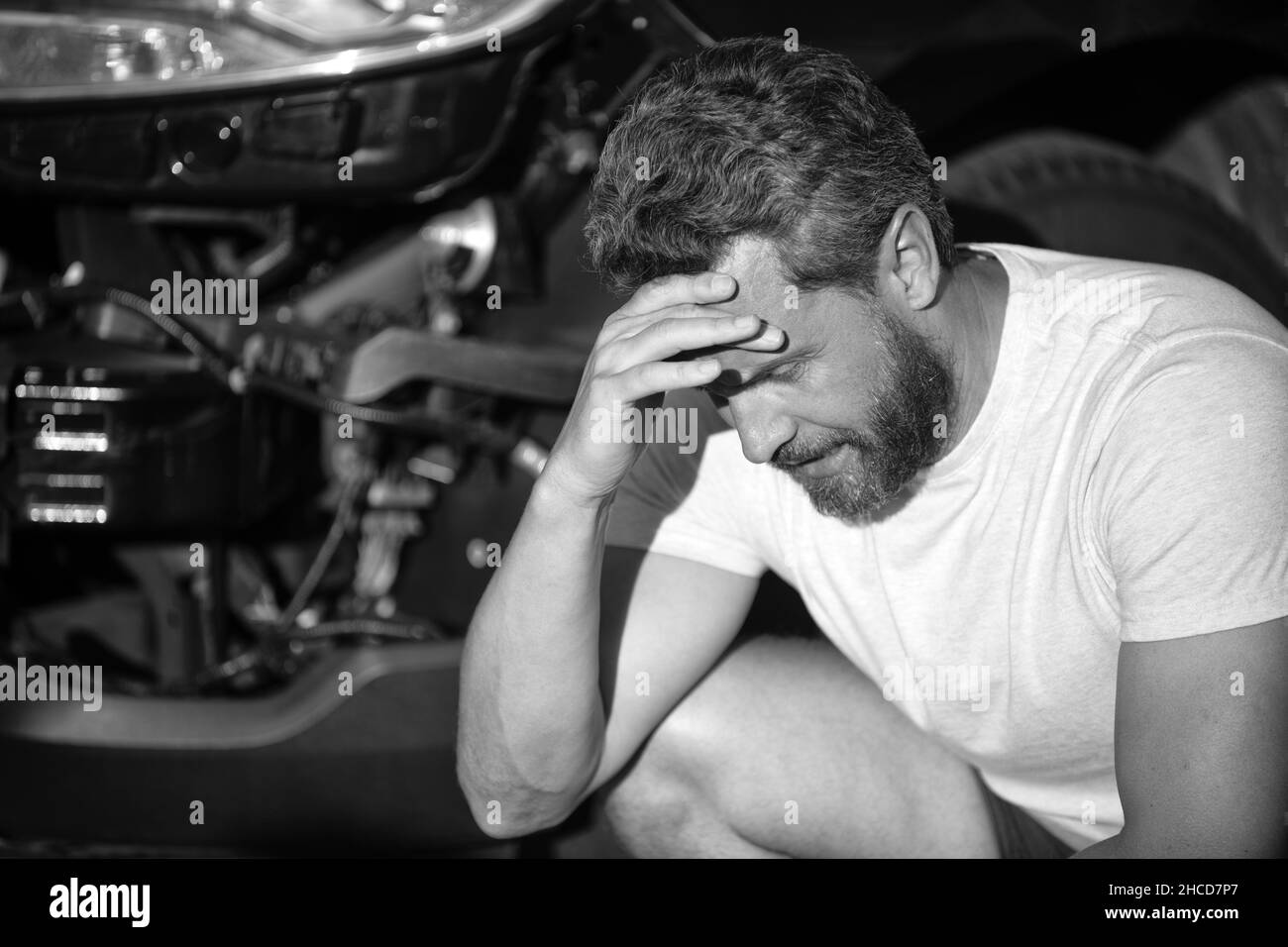 Broke down car Black and White Stock Photos & Images - Alamy