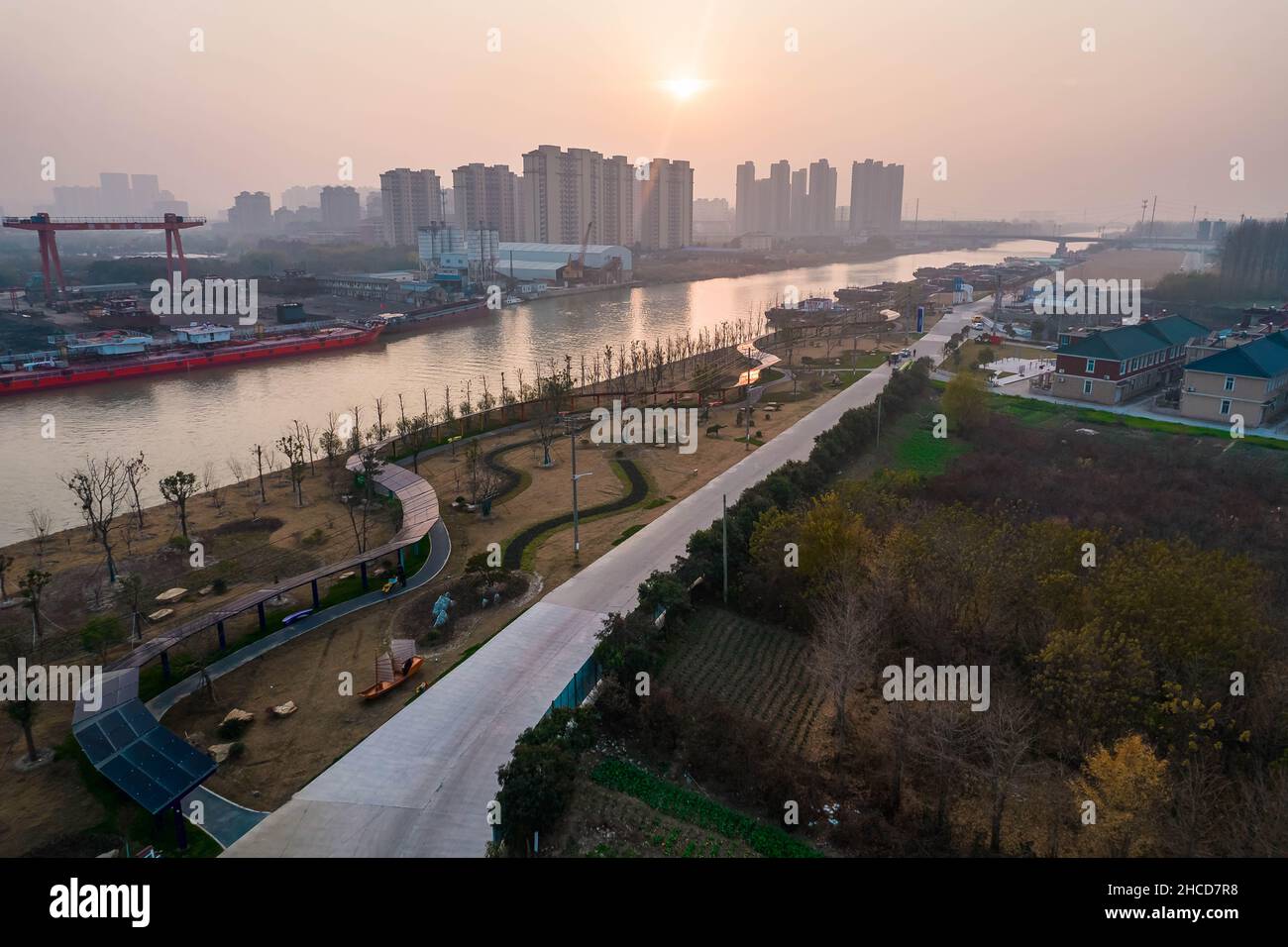 TAIZHOU, CHINA - DECEMBER 10, 2021 - Aerial photo show a photovoltaic ...