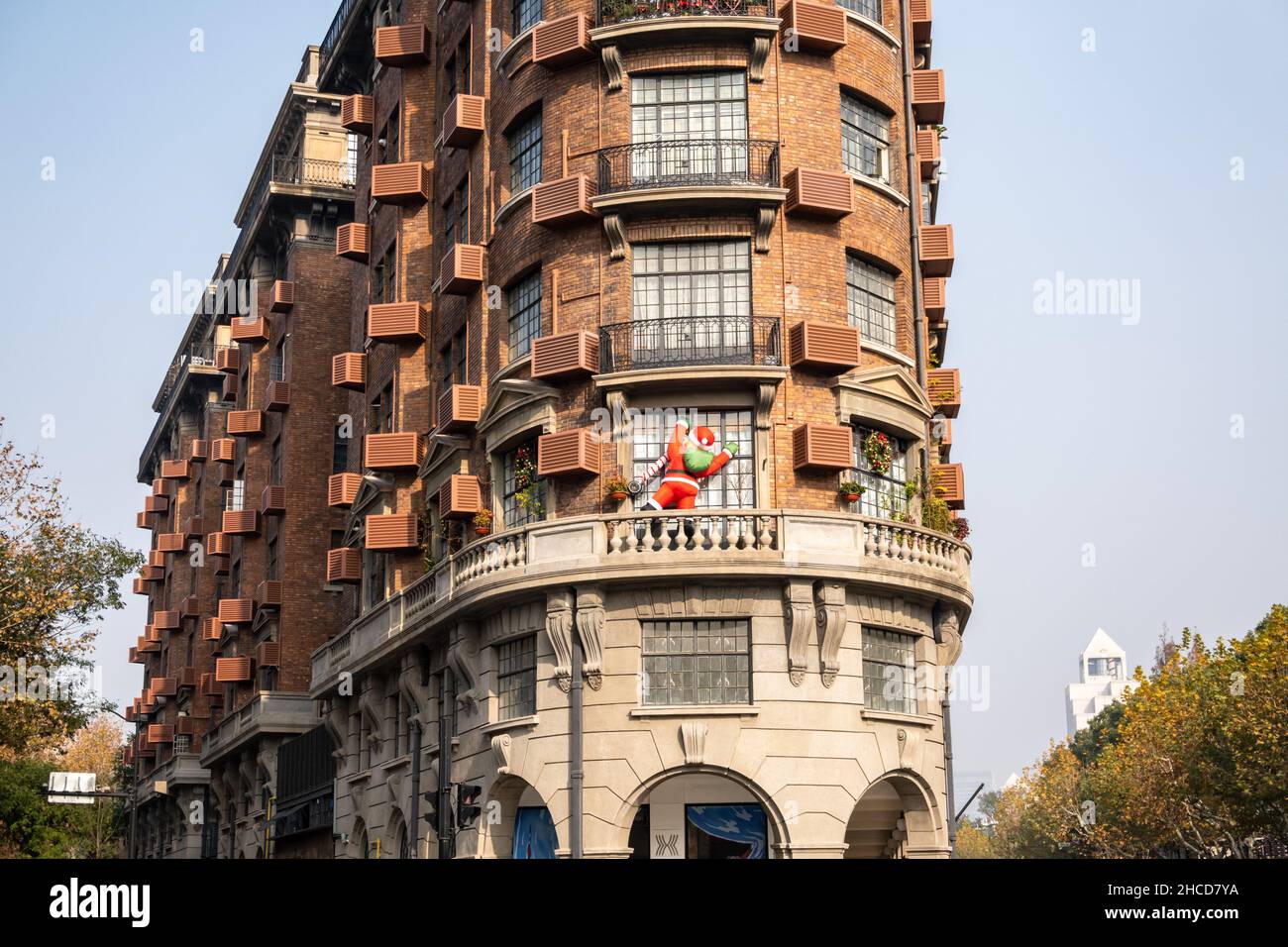SHANGHAI, CHINA - DECEMBER 10, 2021 - A Santa Claus appears on the ...