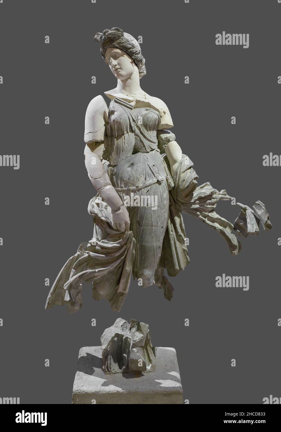 Dancing woman. Ancient roman marble statue. Isolated Stock Photo - Alamy