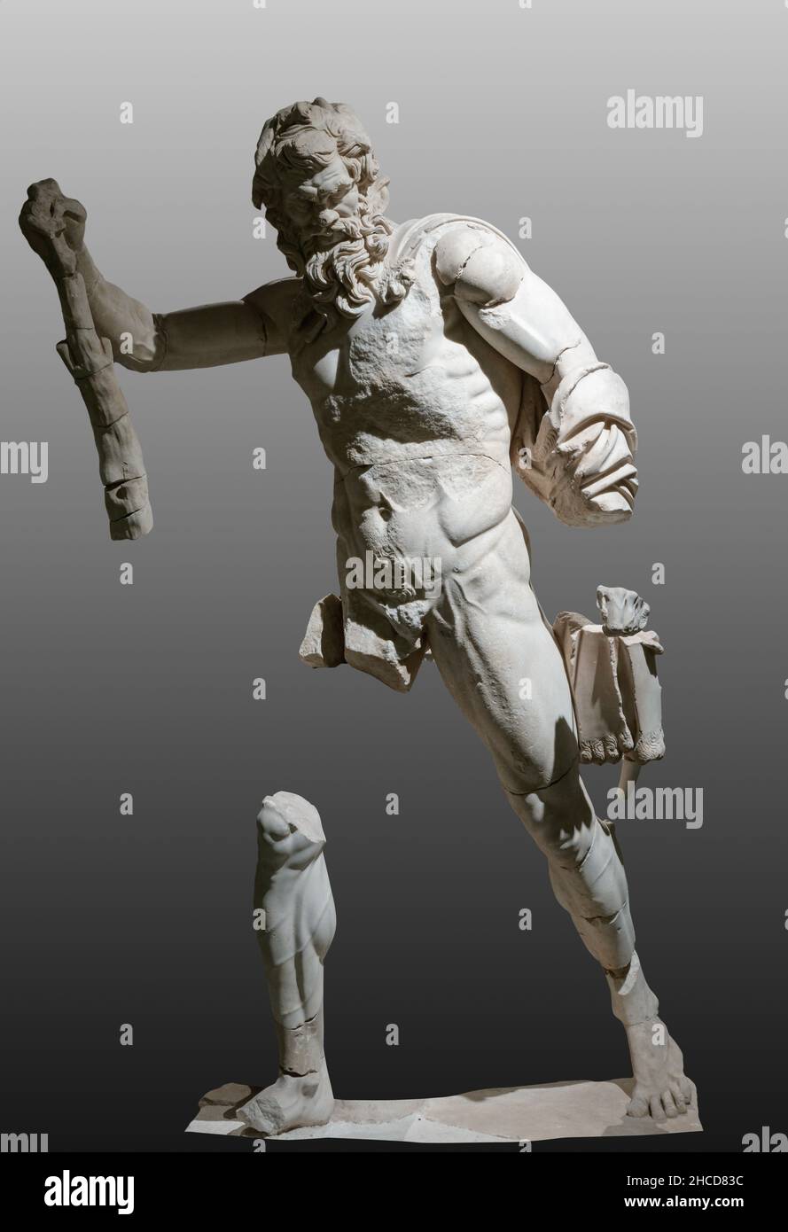 Satyr Marsyas. Ancient roman marble statue. Isolated Stock Photo - Alamy