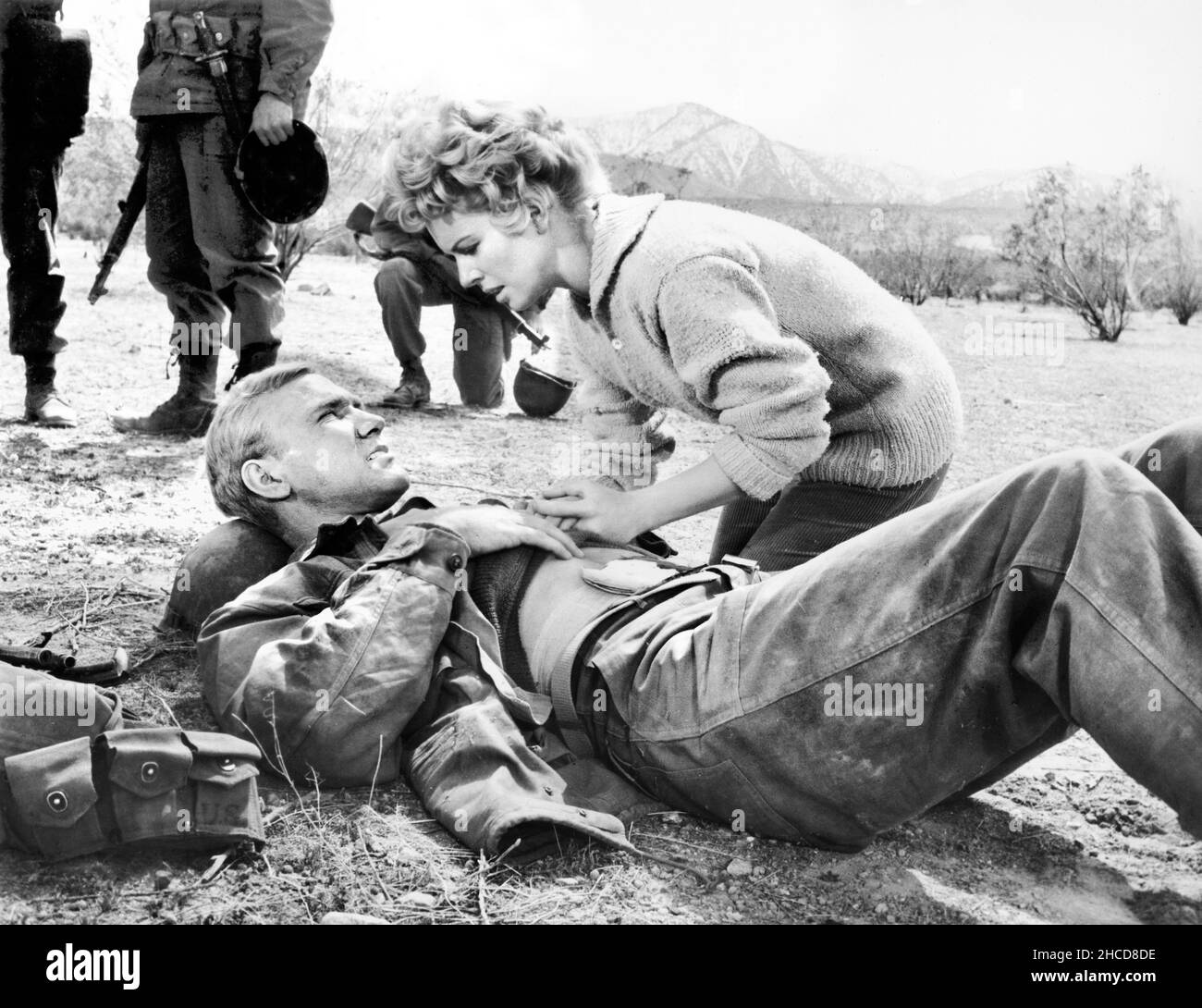 Scott Borland, Erika Peters, on-set of the Film, "Heroes Die Young ...