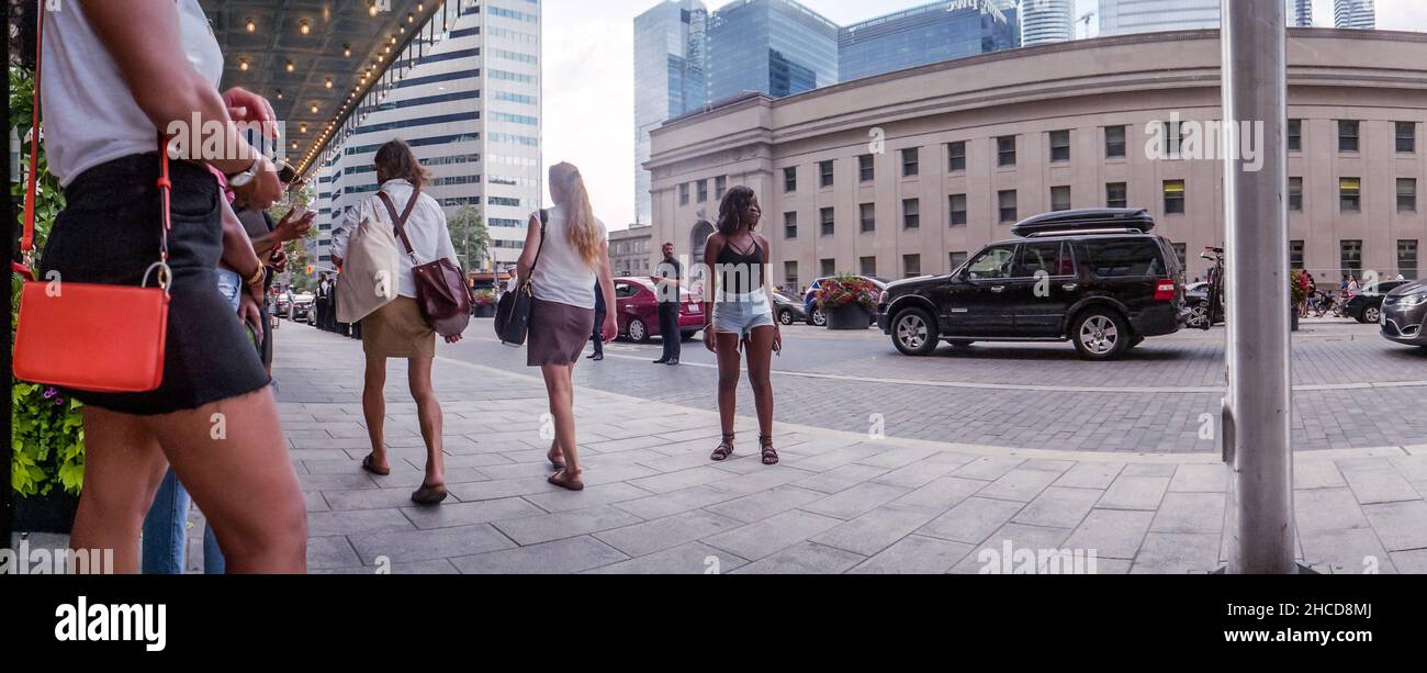 Toronto tourists taken with a swing lens camera Stock Photo - Alamy