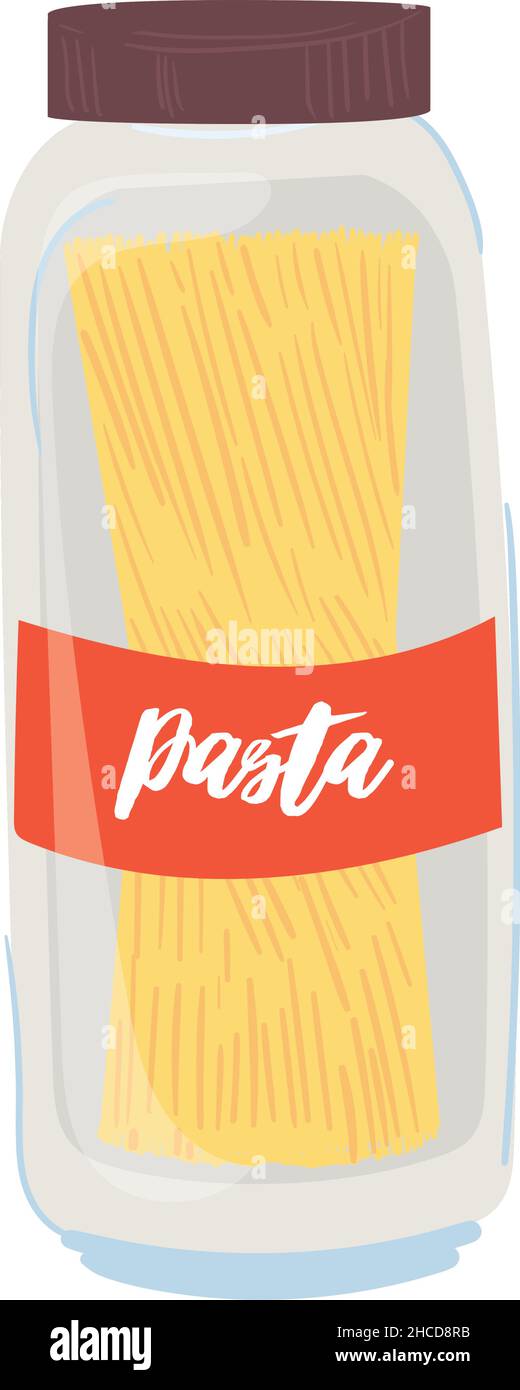 Pasta and glass jar Stock Vector Images - Alamy