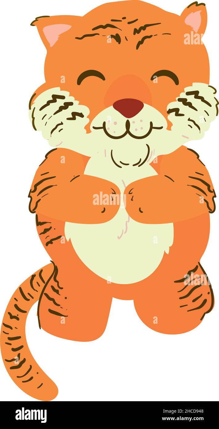chinese baby tiger over white Stock Vector Image & Art - Alamy