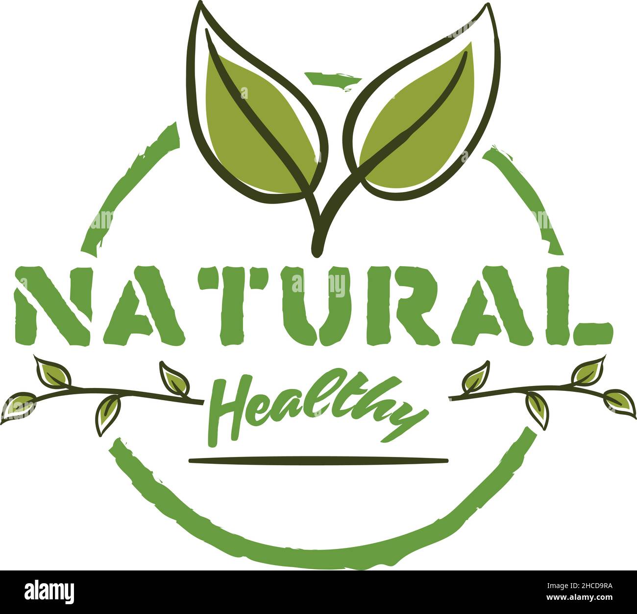 natural stamp illustration with leaves Stock Vector Image & Art - Alamy