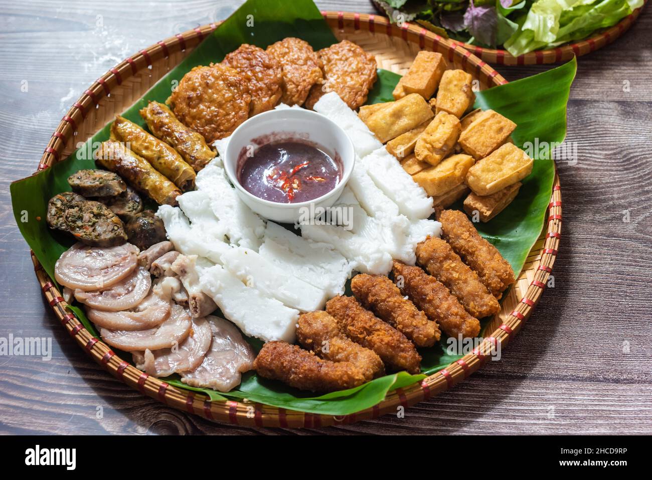 Vietnamese food set, bun dau mam tom, popular street food made from ...