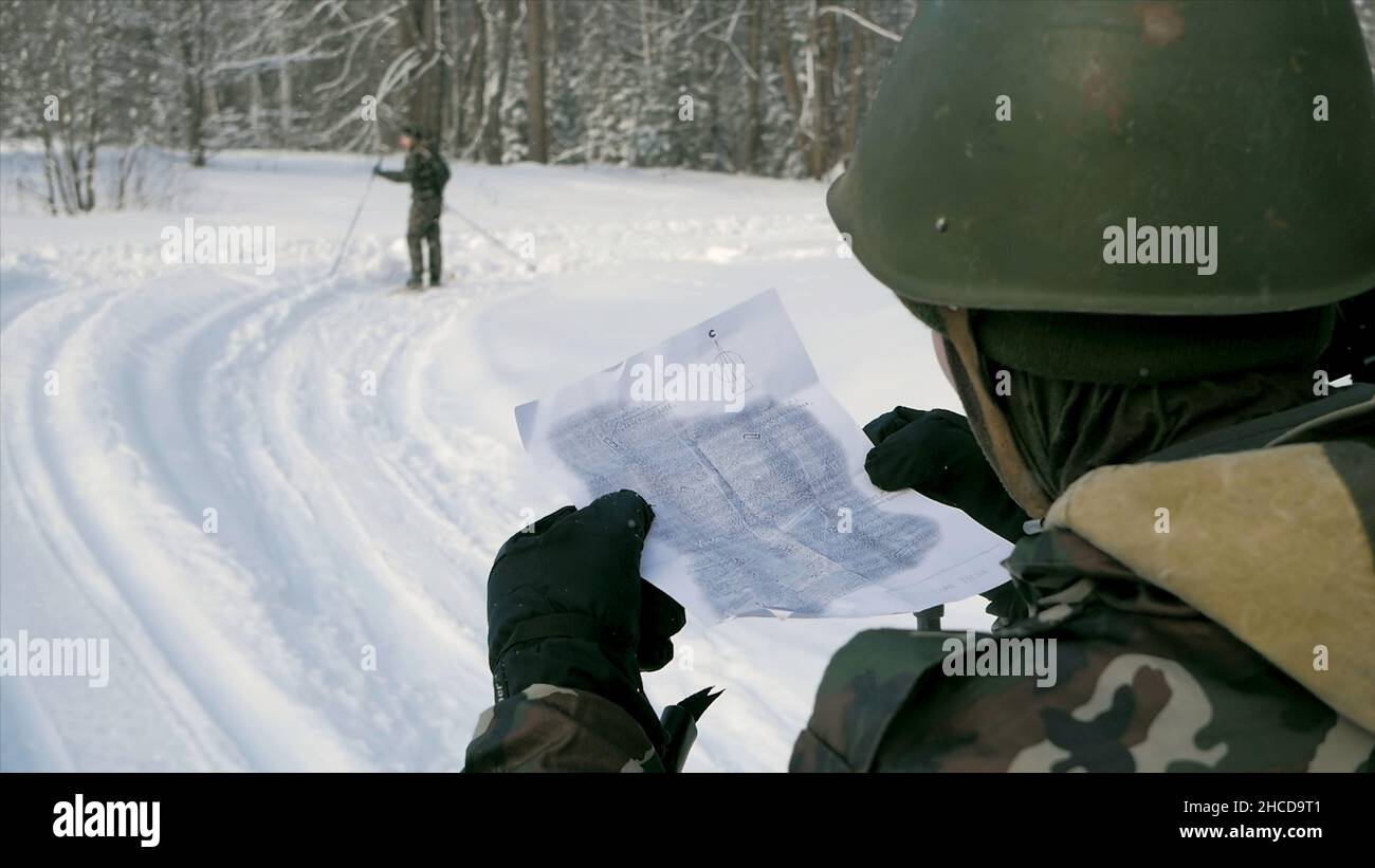 Soldier weapons in cold forest hi-res stock photography and images - Alamy