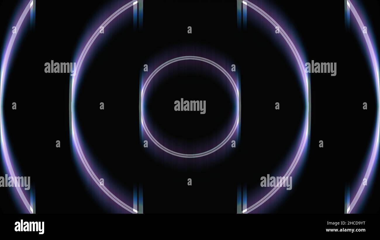 Glowing circle frames widen and moving fast one by one, seamless loop ...