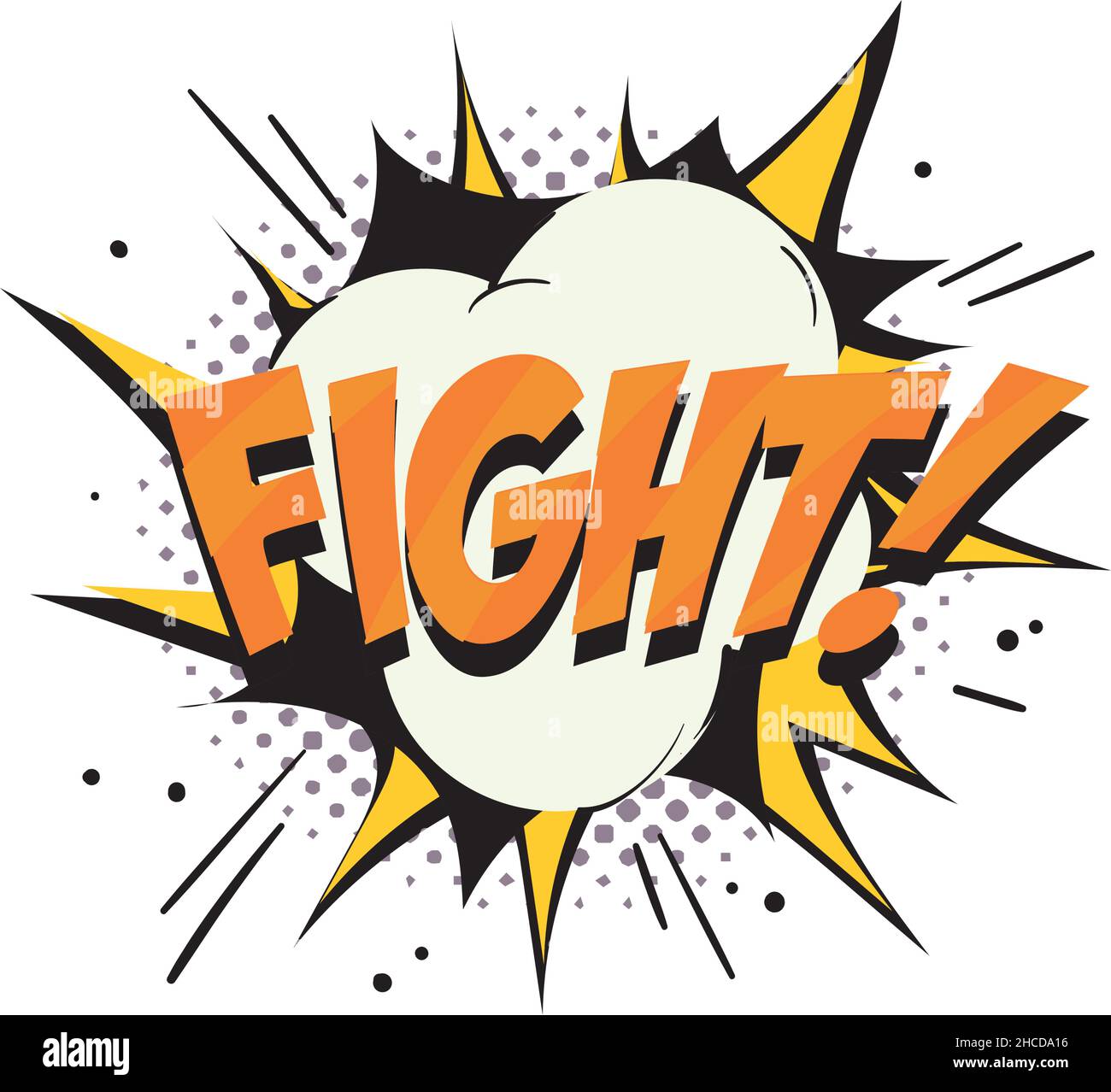 speech bubble illustration with fight lettering Stock Vector Image ...