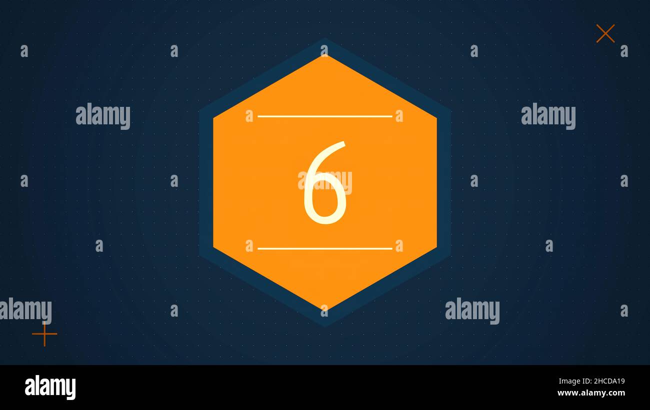 Countdown leader graphic with amazing white graphic hexagons 25 to 0 ...