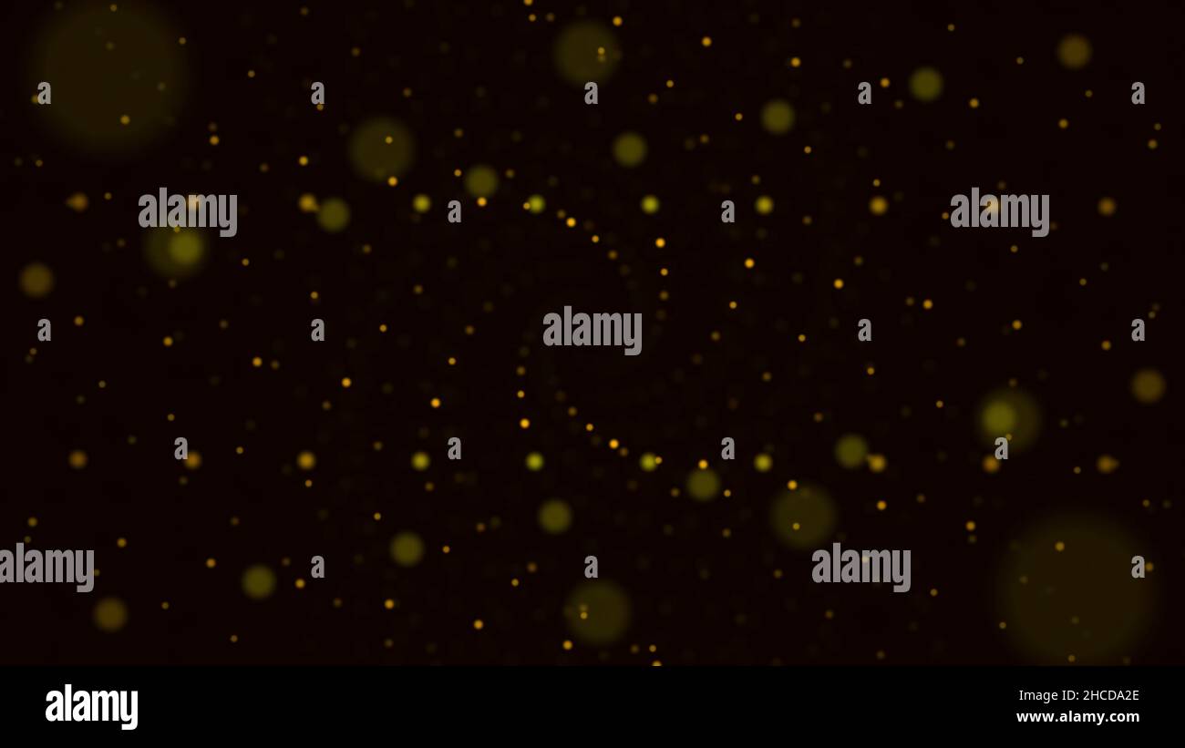 Flying through abstract moving spiral of green glowing orbs and ...