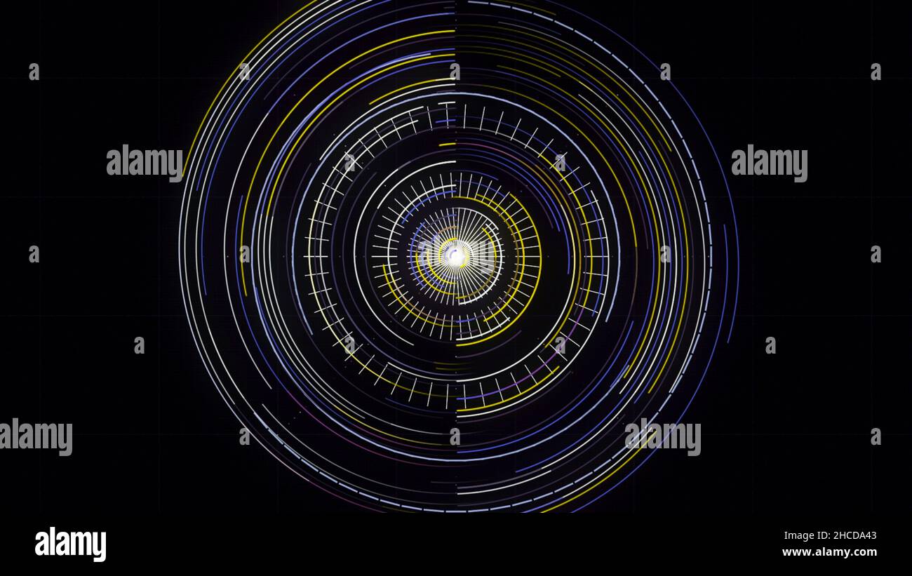 Futuristic radar rotation, activated searching program. Abstract ...