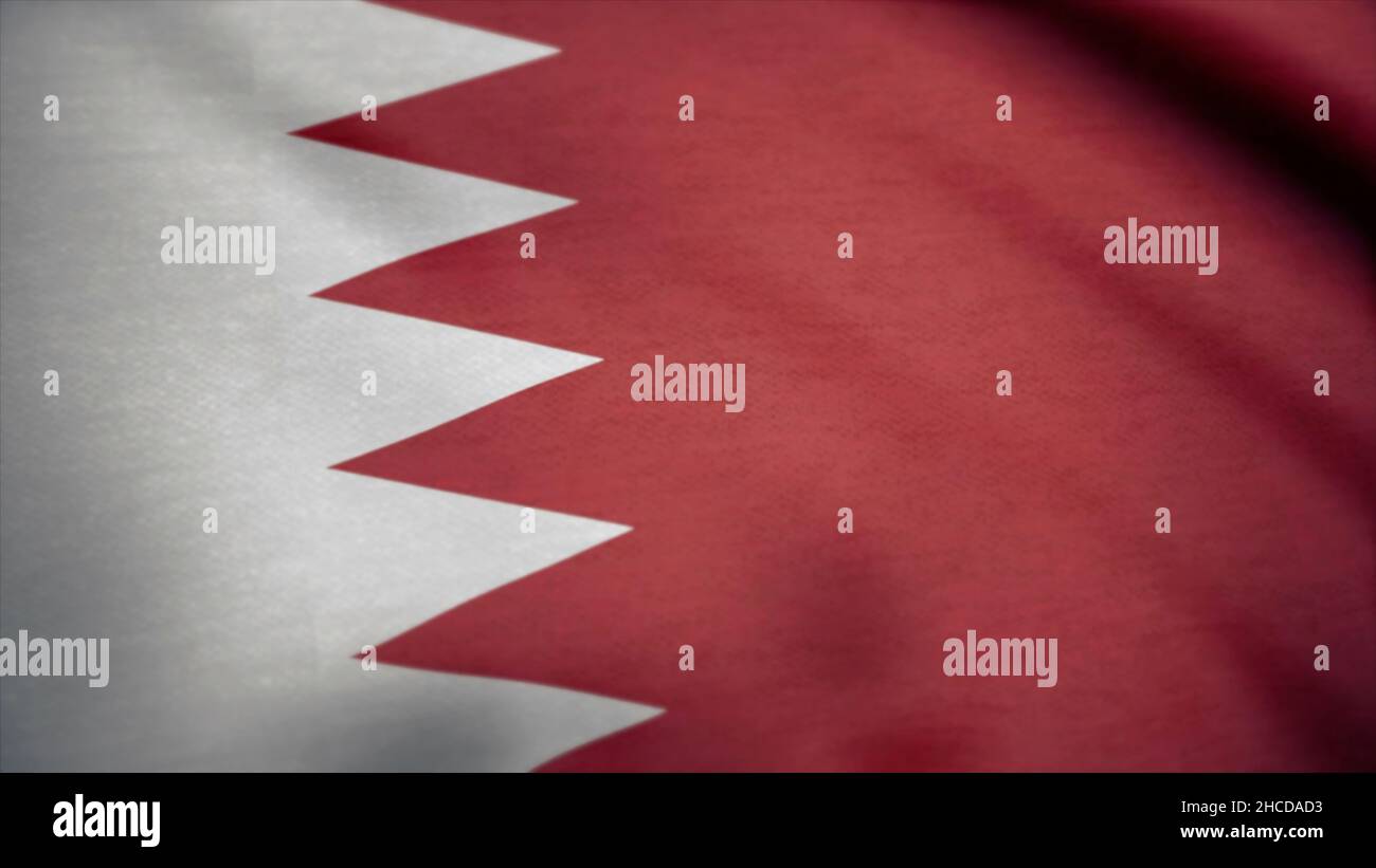 Flag of Bahrain with fabric texture, seamless loop. Waving Flag of ...